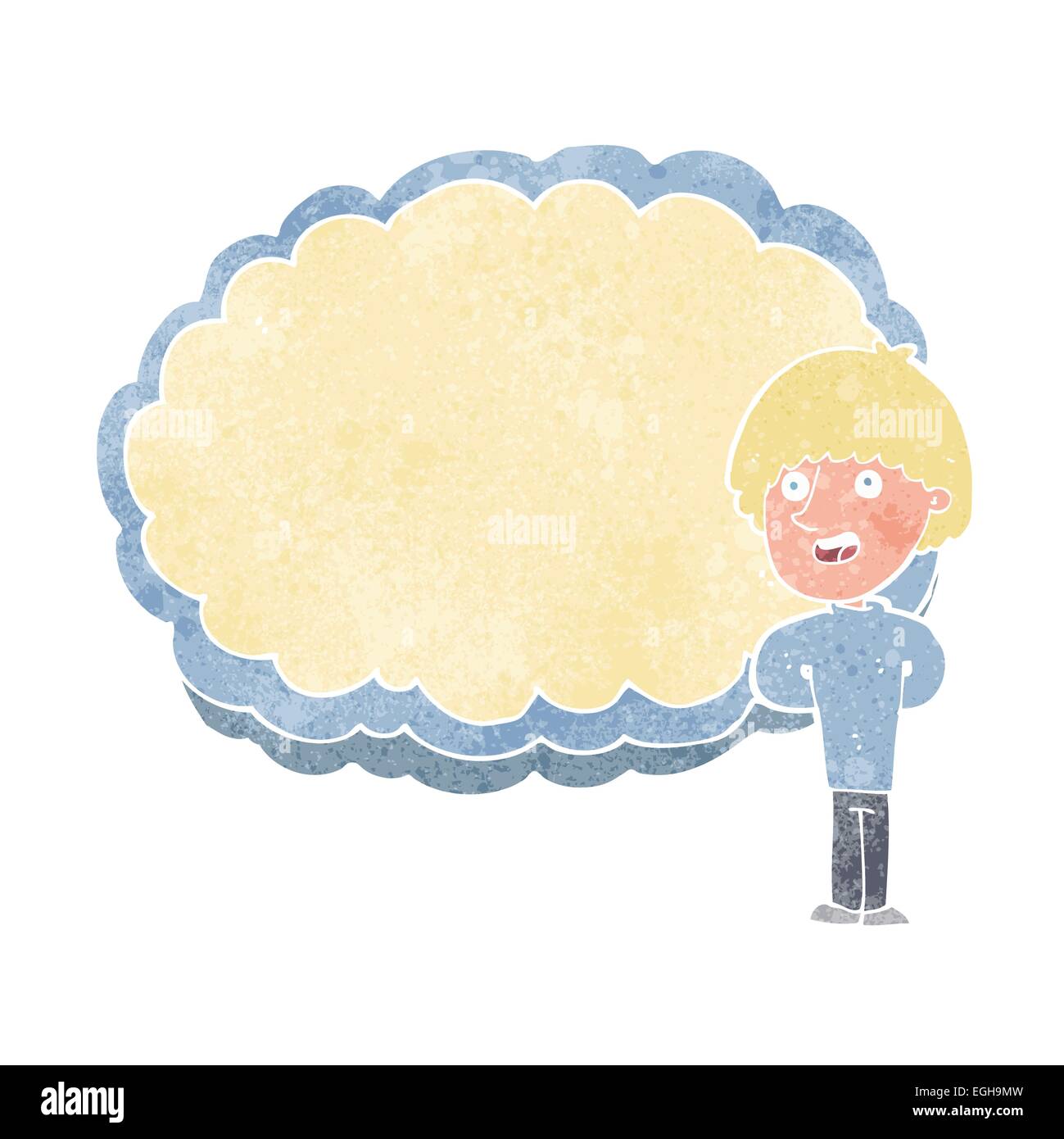 cartoon happy man with cloud text space Stock Vector Image & Art - Alamy