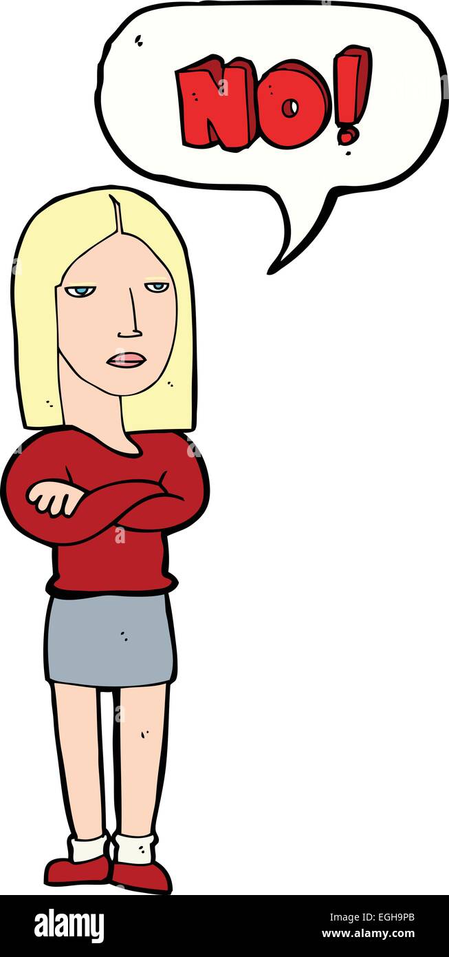 cartoon woman saying no Stock Vector Image & Art - Alamy