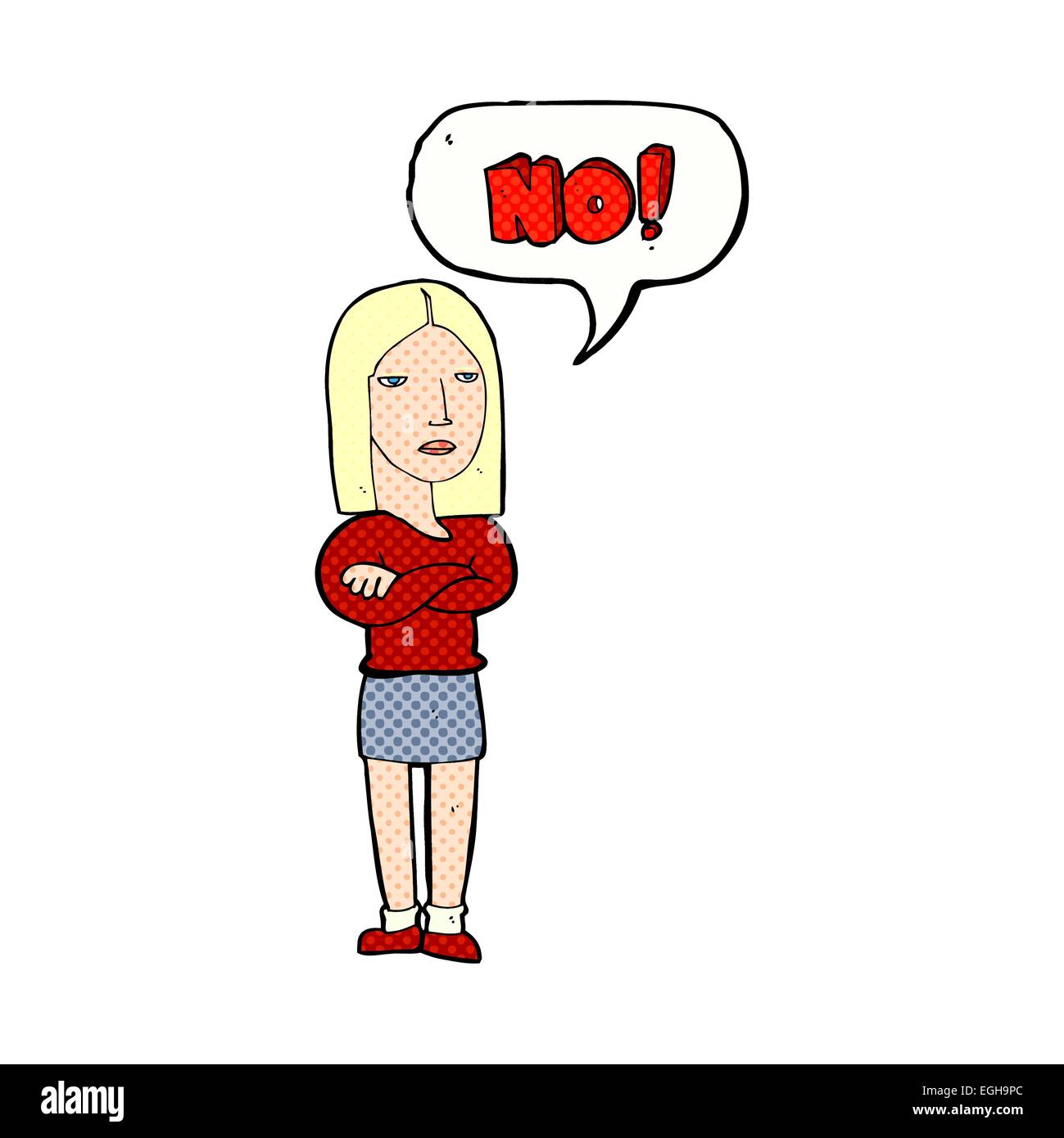 cartoon woman saying no Stock Vector Image & Art - Alamy