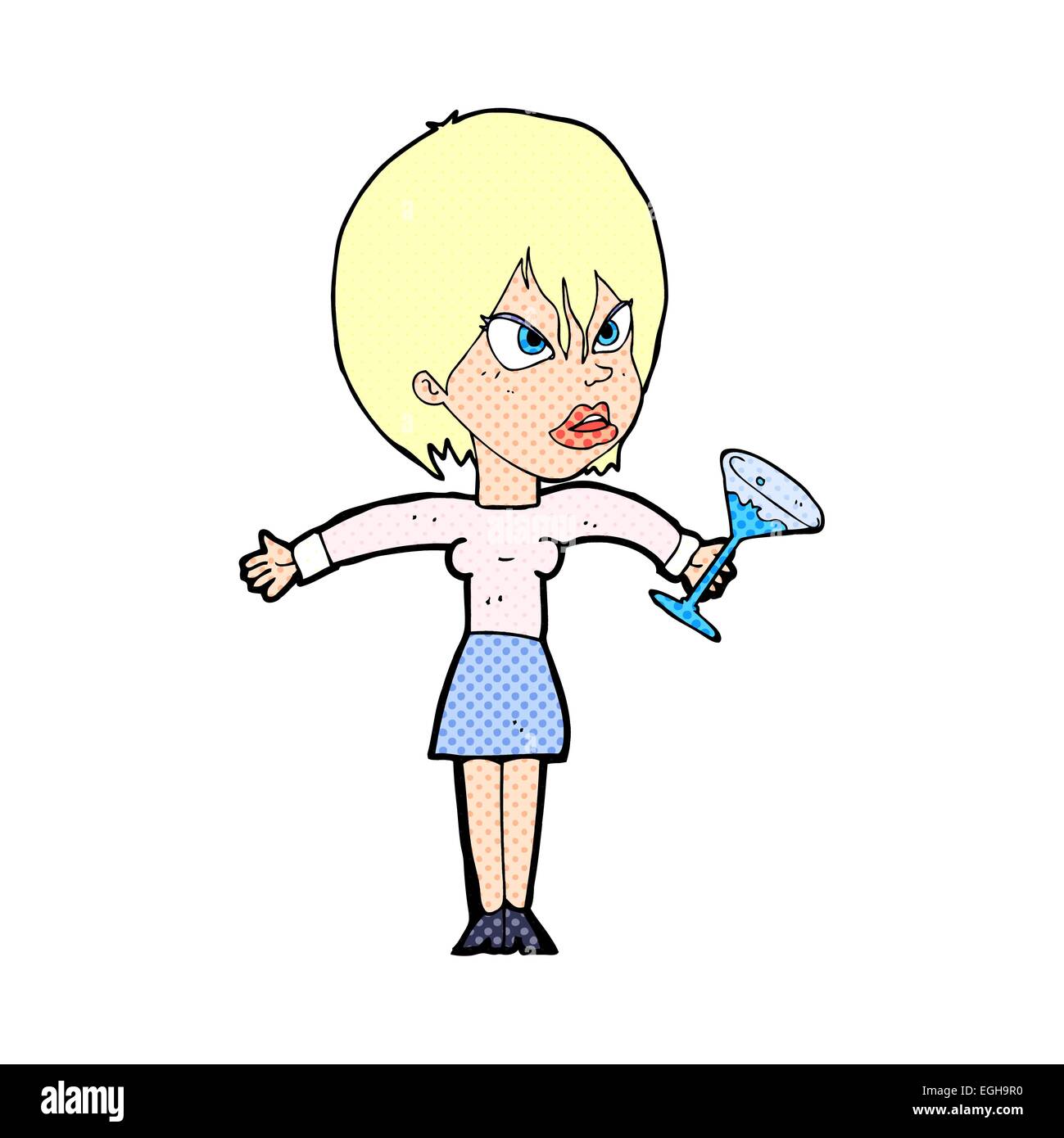 cartoon woman with drink Stock Vector Image & Art - Alamy