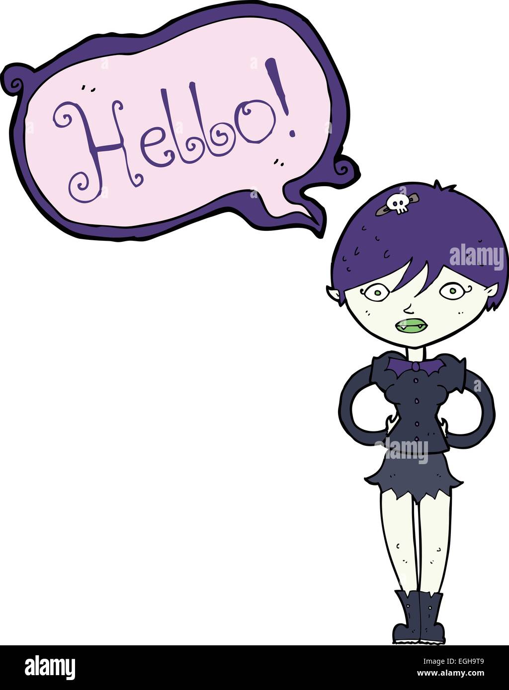 cartoon vampire saying hello Stock Vector Image & Art - Alamy