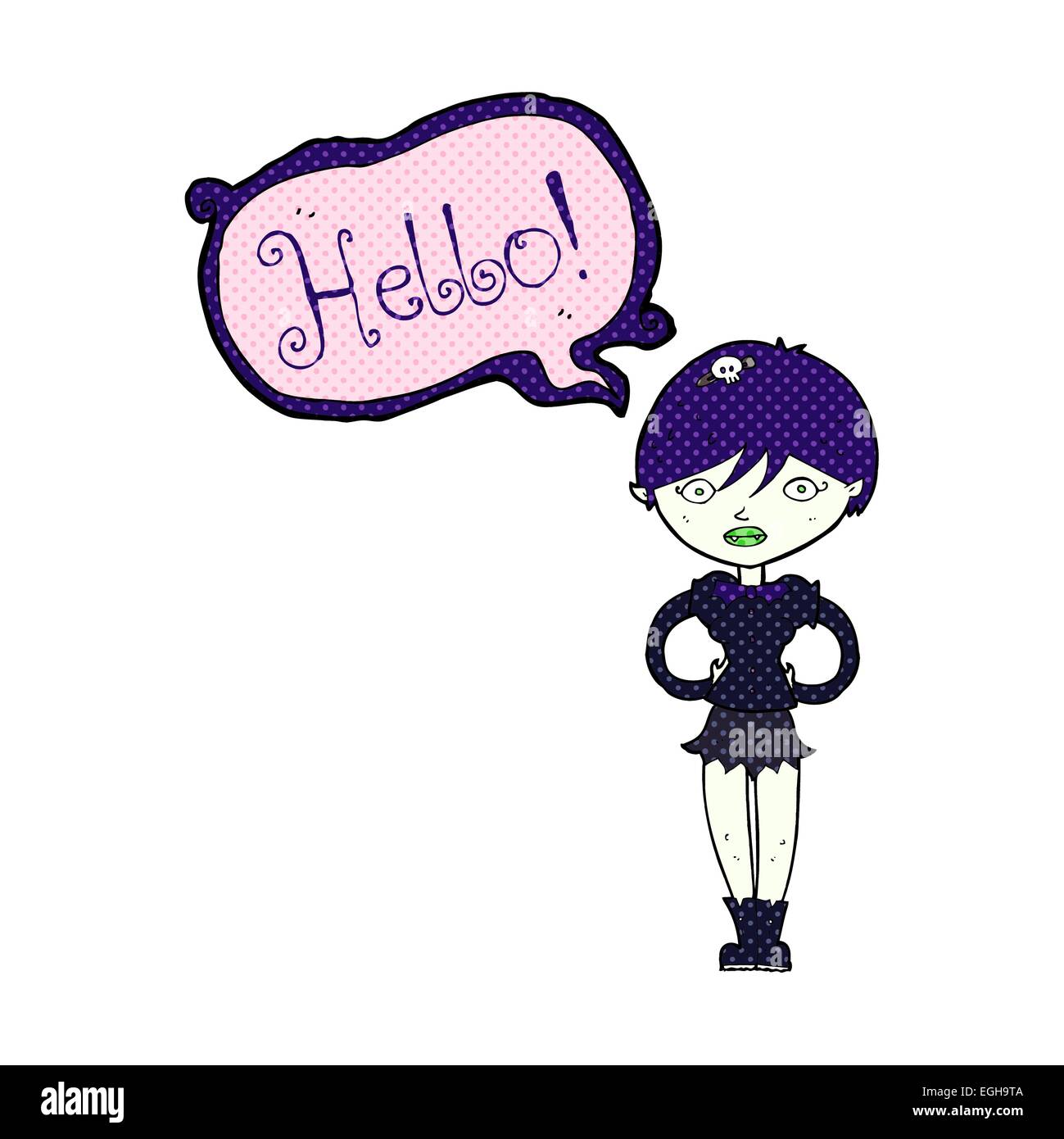 Girl saying hello drawing hi-res stock photography and images - Alamy