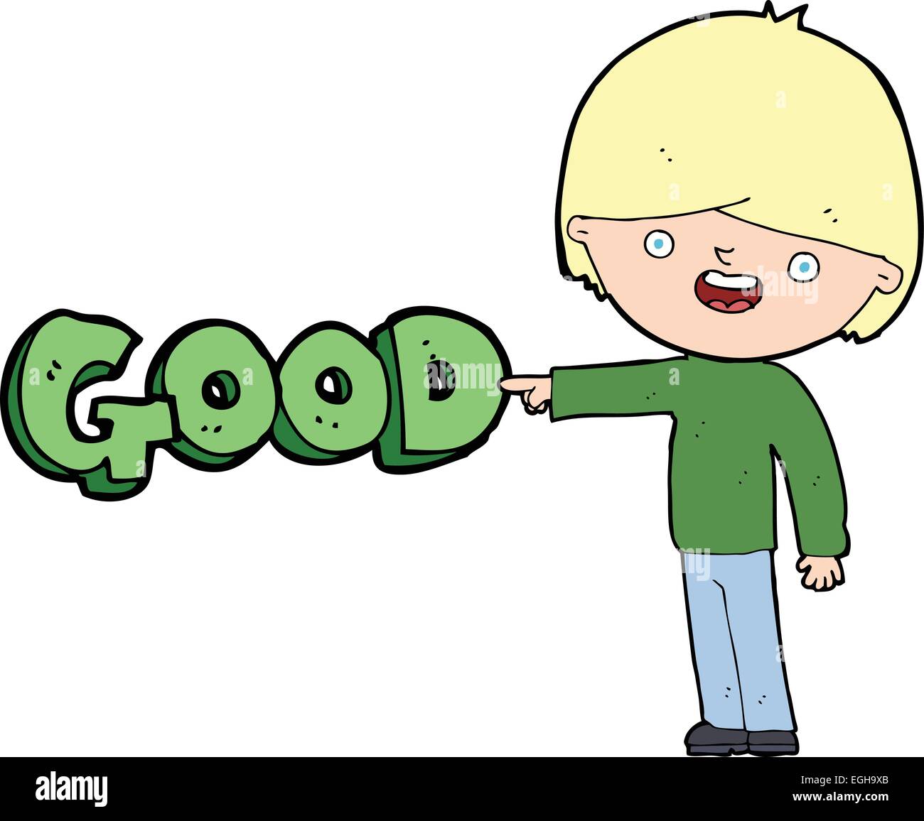 cartoon man pointing out the good Stock Vector Image & Art - Alamy
