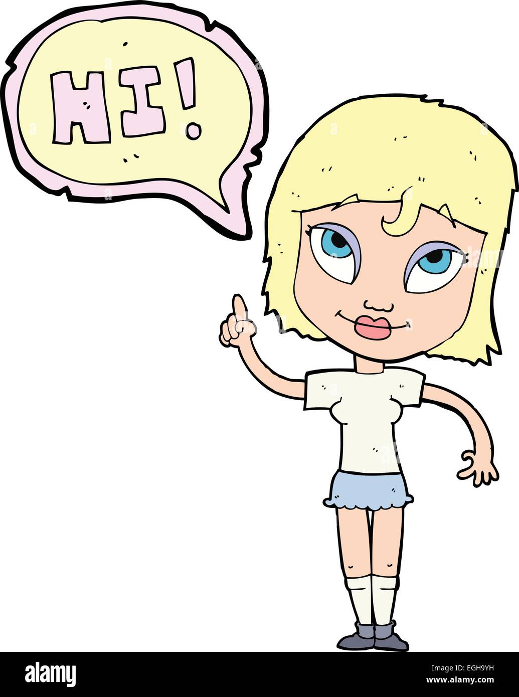 cartoon woman saying hi Stock Vector Image & Art - Alamy