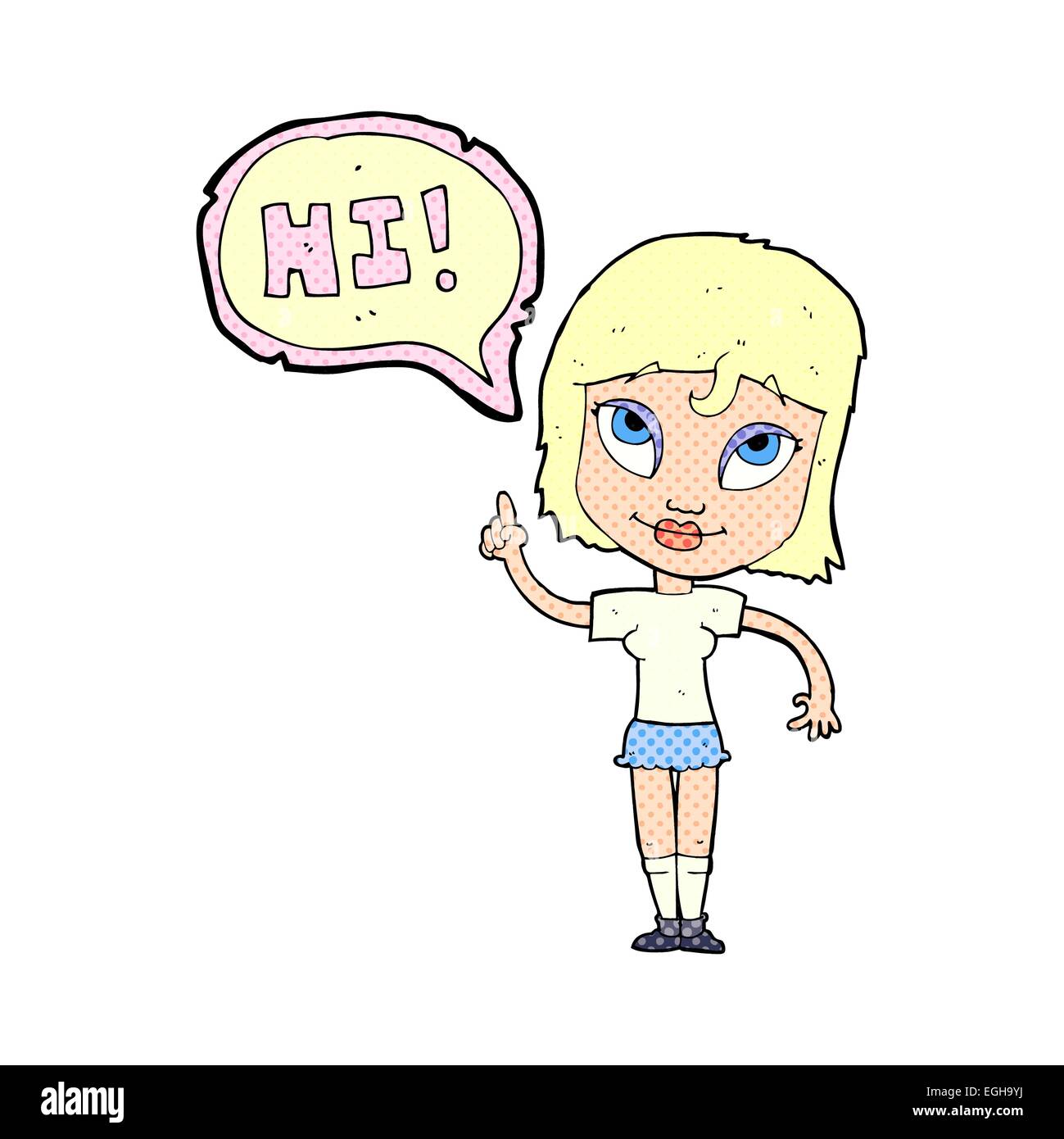 cartoon woman saying hi Stock Vector Image & Art - Alamy