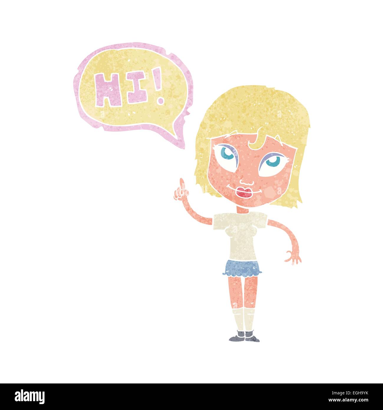 cartoon woman saying hi Stock Vector Image & Art - Alamy