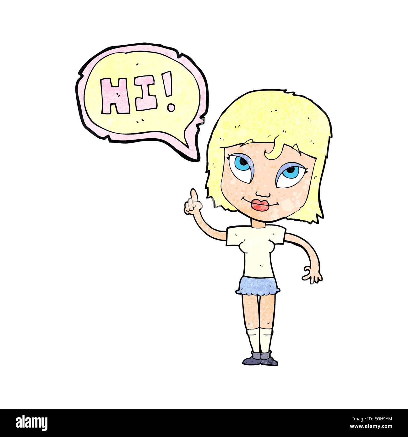cartoon woman saying hi Stock Vector Image & Art - Alamy