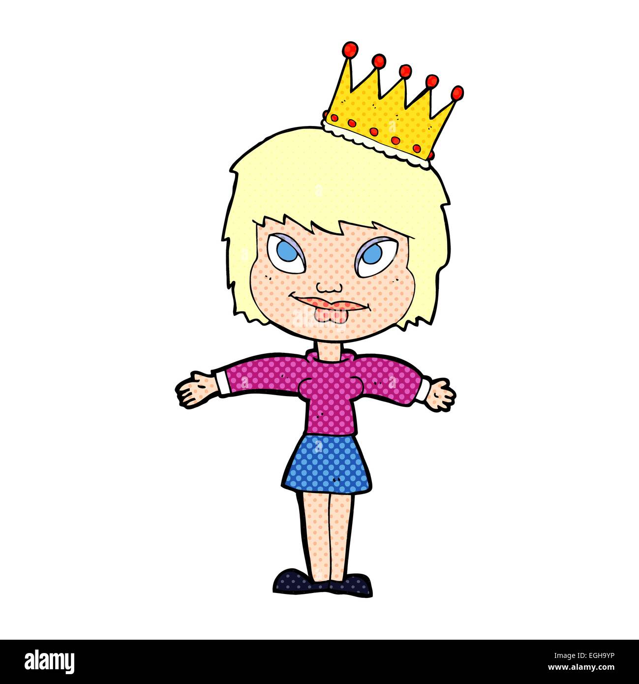 cartoon person wearing crown Stock Vector Image & Art - Alamy