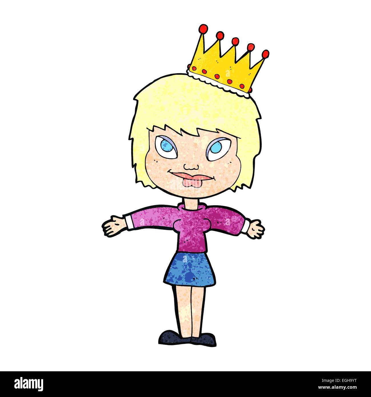 cartoon person wearing crown Stock Vector Image & Art - Alamy