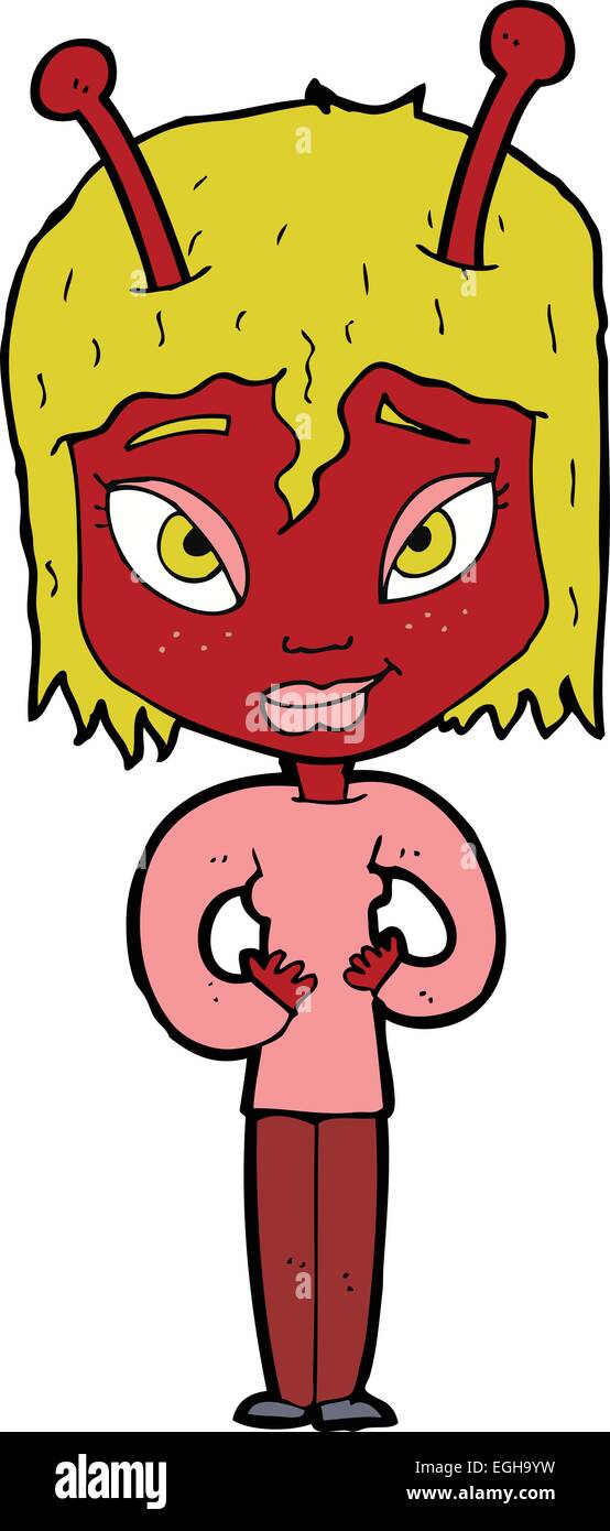 cartoon alien woman Stock Vector Image & Art - Alamy