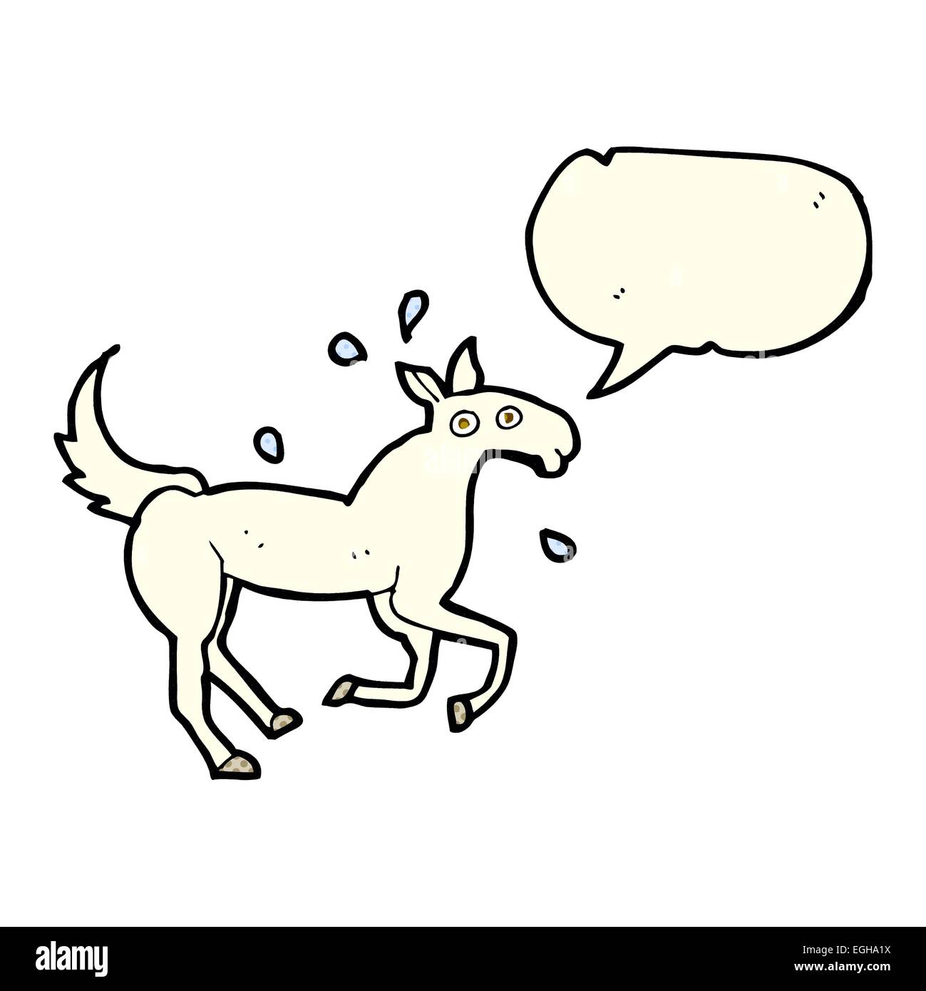 cartoon horse sweating with speech bubble Stock Vector Image & Art - Alamy