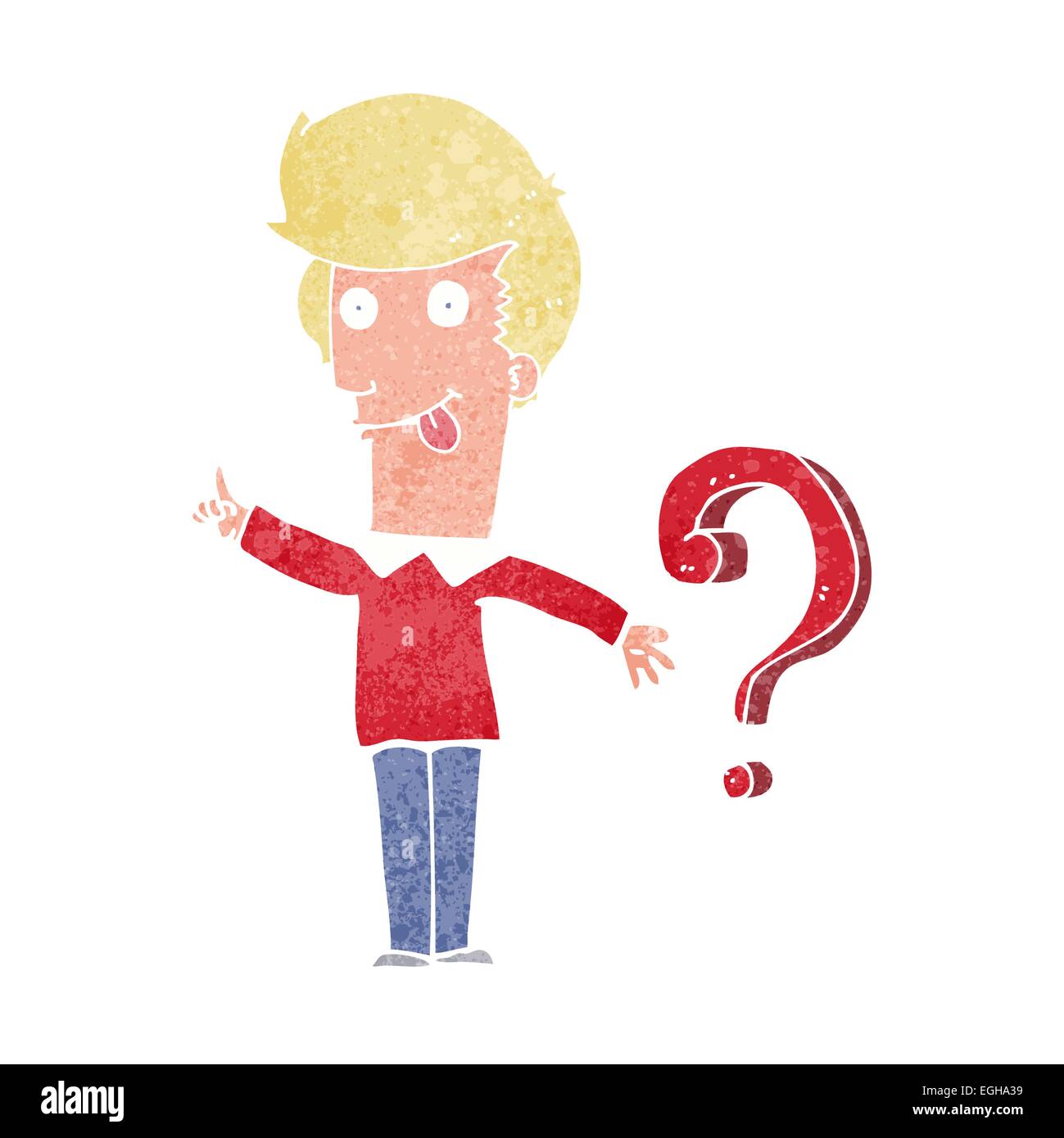 cartoon excited man with question Stock Vector Image & Art - Alamy