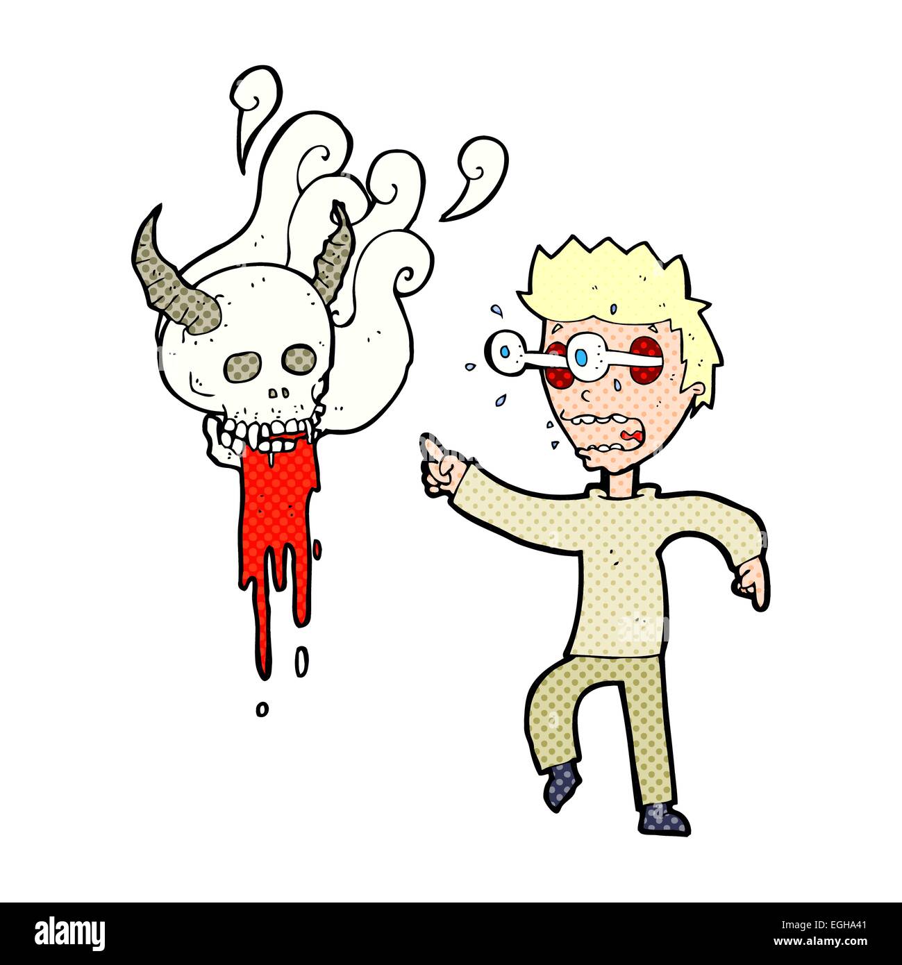 cartoon man haunted by ghost Stock Vector Image & Art - Alamy