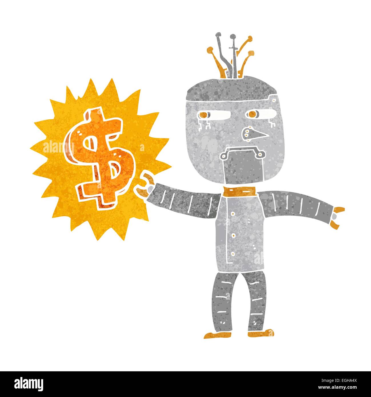 cartoon robot with money symbol Stock Vector Image & Art - Alamy