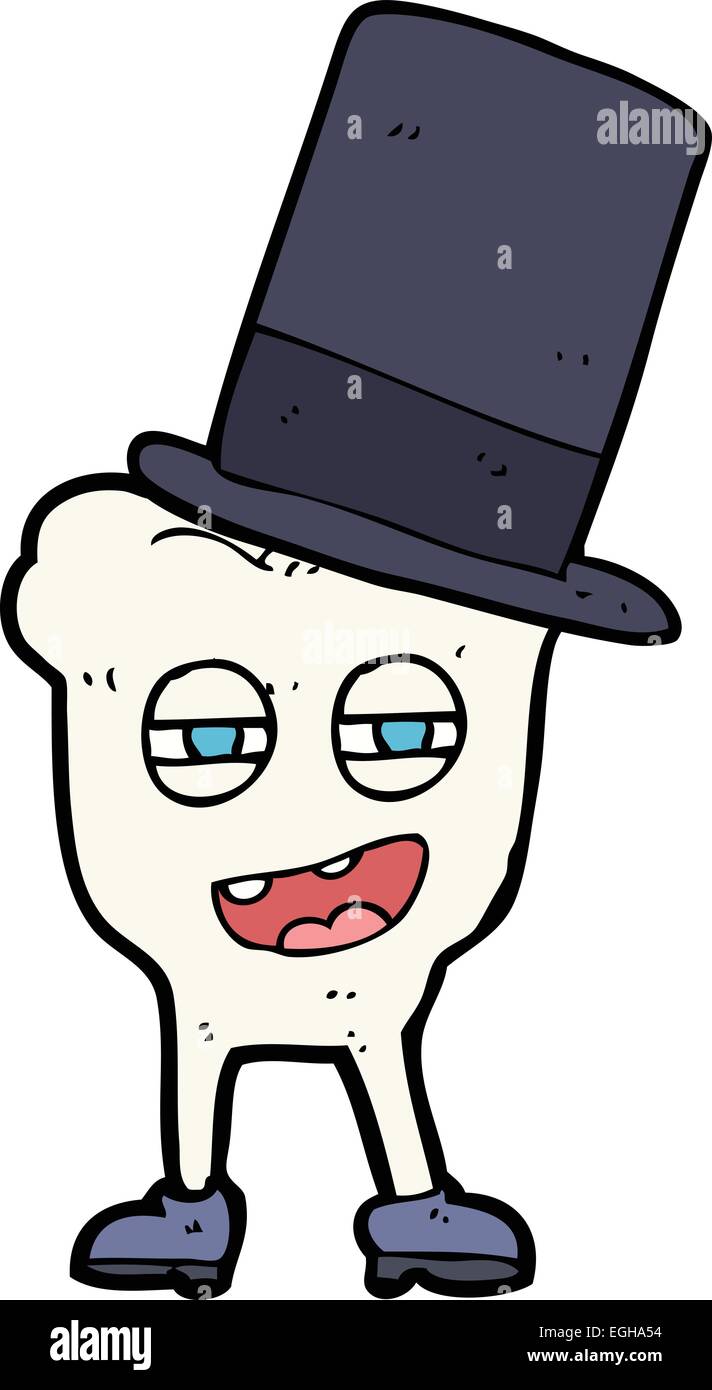 cartoon tooth with top hat Stock Vector Image & Art - Alamy