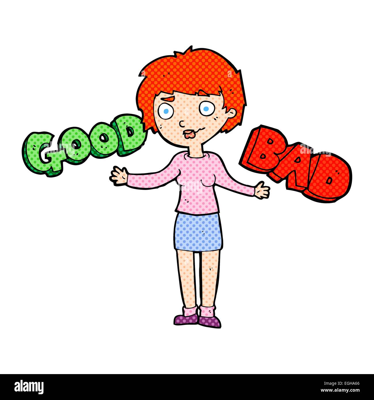 cartoon woman weighing up options Stock Vector Image & Art - Alamy