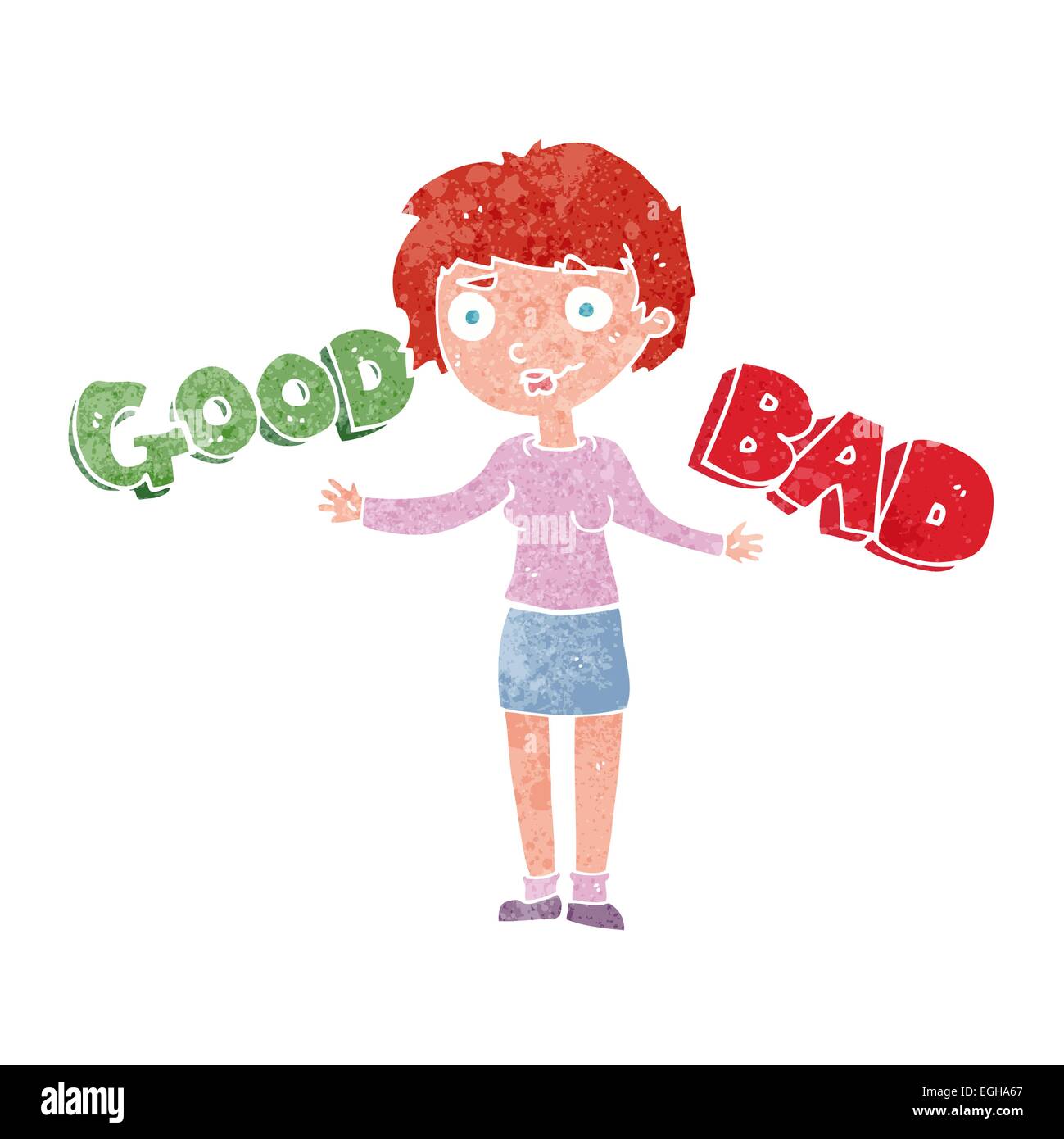 cartoon woman weighing up options Stock Vector Image & Art - Alamy