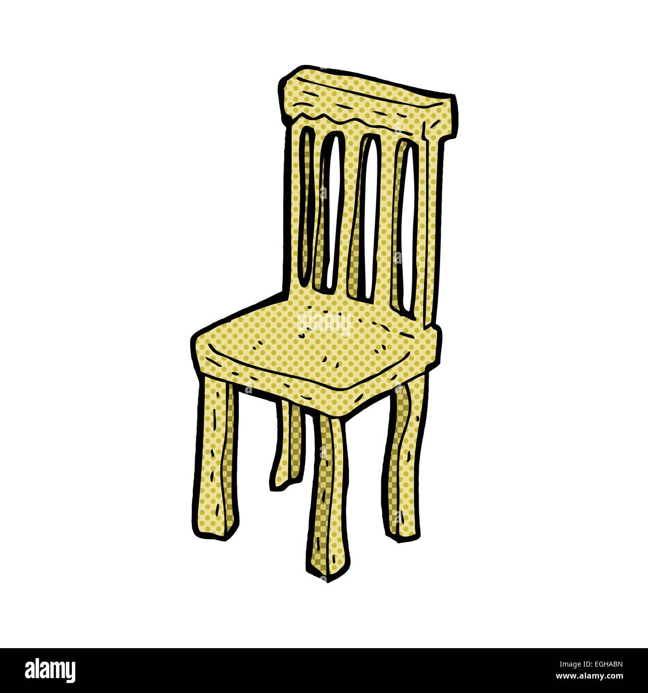 retro comic book style cartoon old wooden chair Stock Vector Image ...