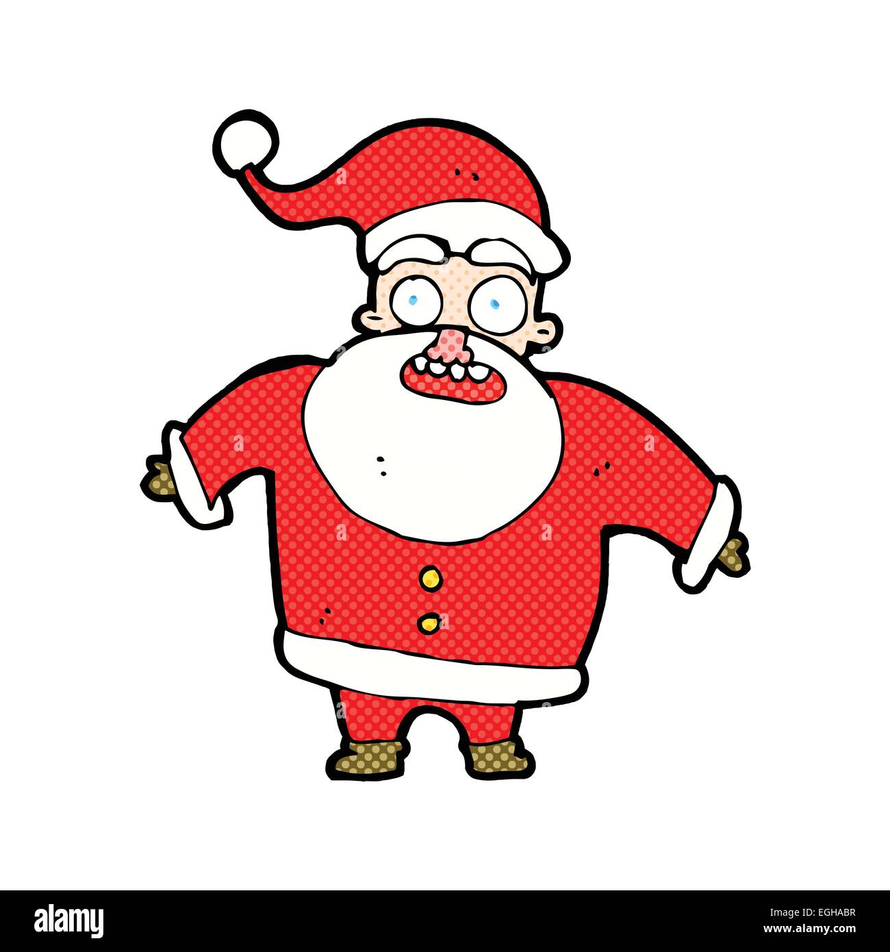retro comic book style cartoon shocked santa claus Stock Vector Image ...