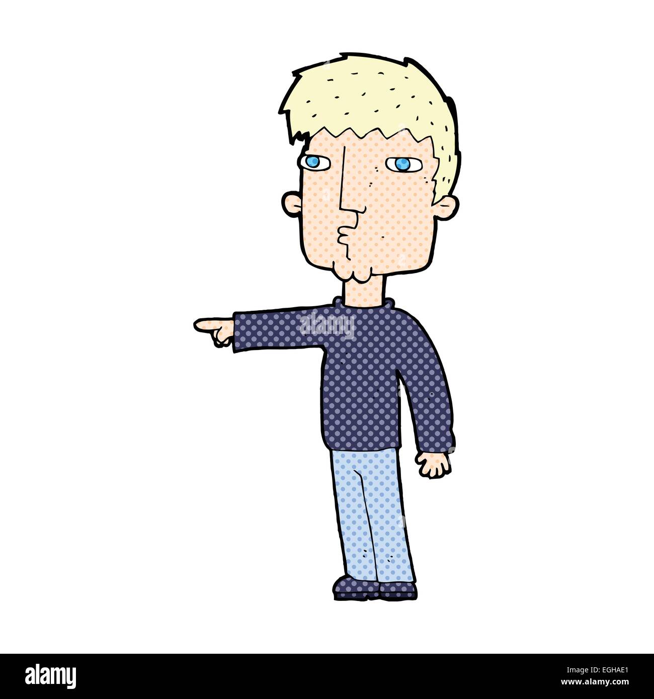 retro comic book style cartoon pointing man Stock Vector Image & Art ...