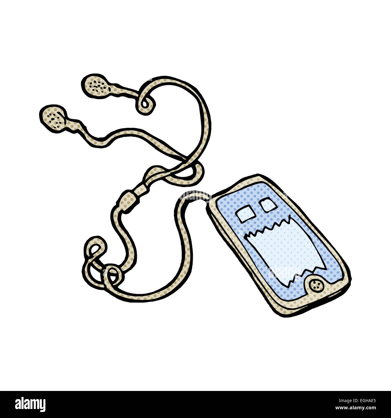 retro comic book style cartoon music player Stock Vector Image & Art ...
