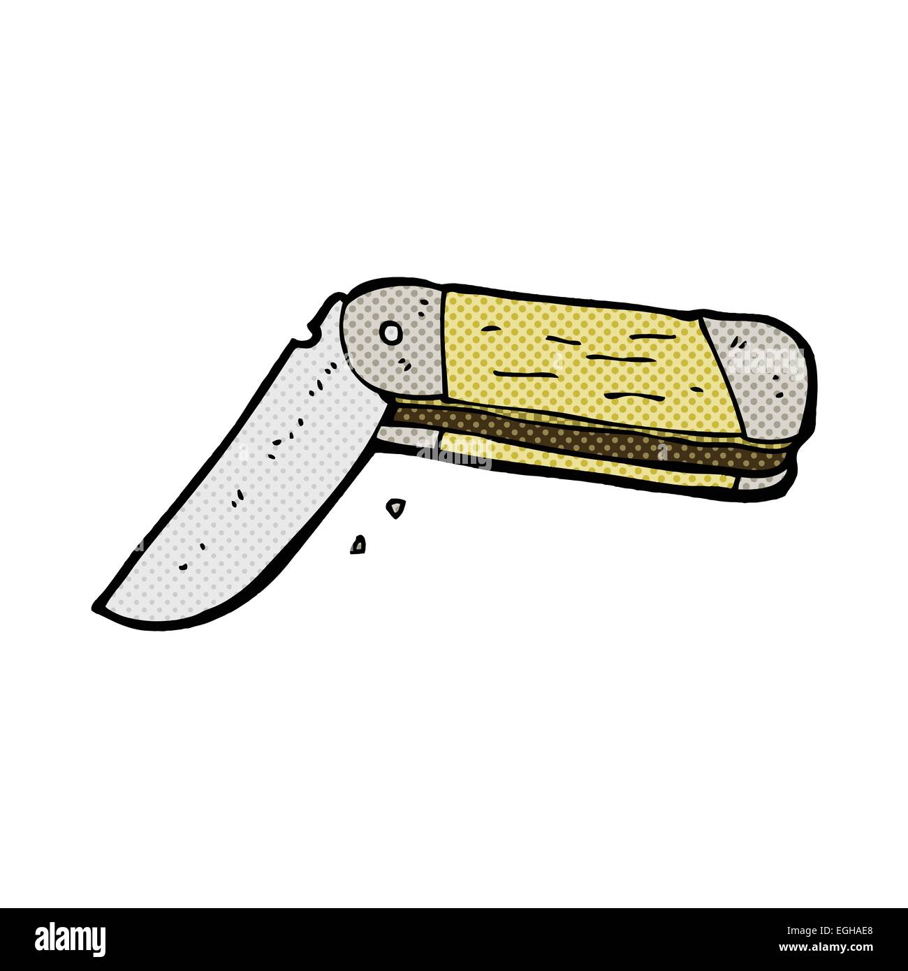 retro comic book style cartoon folding knife Stock Vector Image & Art ...