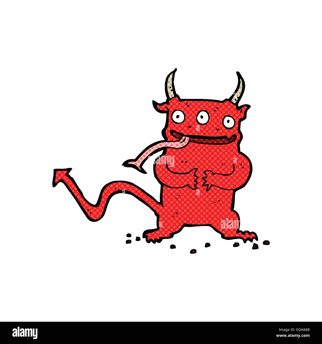 retro comic book style cartoon little demon Stock Vector Image & Art ...