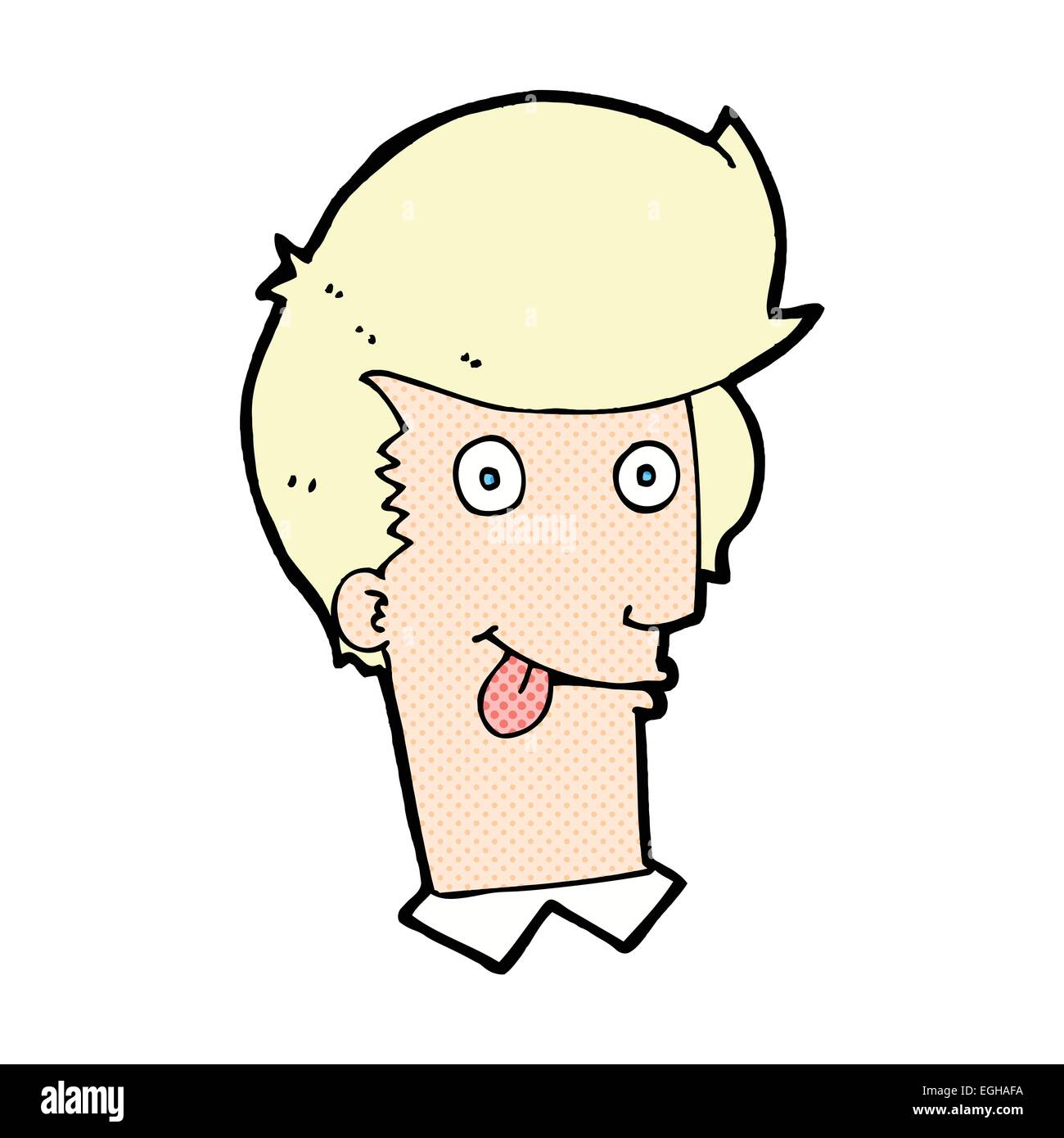 retro comic book style cartoon man with tongue hanging out Stock Vector ...