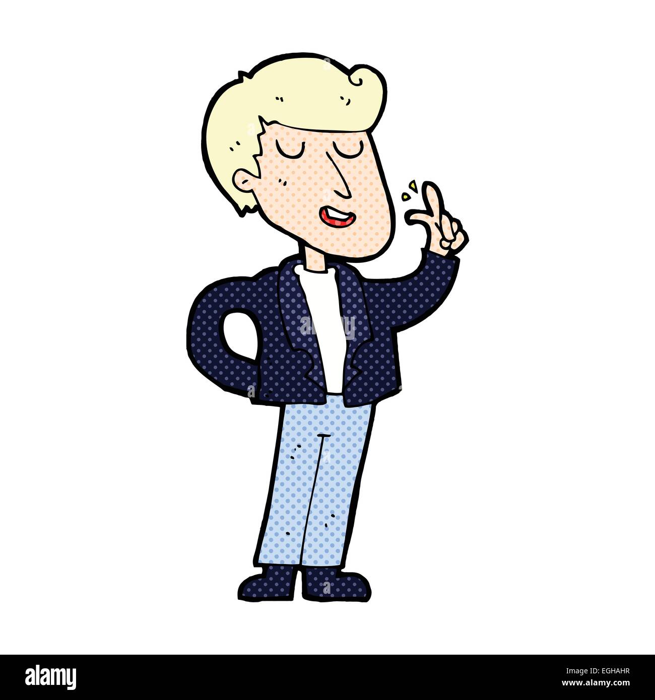 retro comic book style cartoon cool guy snapping fingers Stock Vector ...