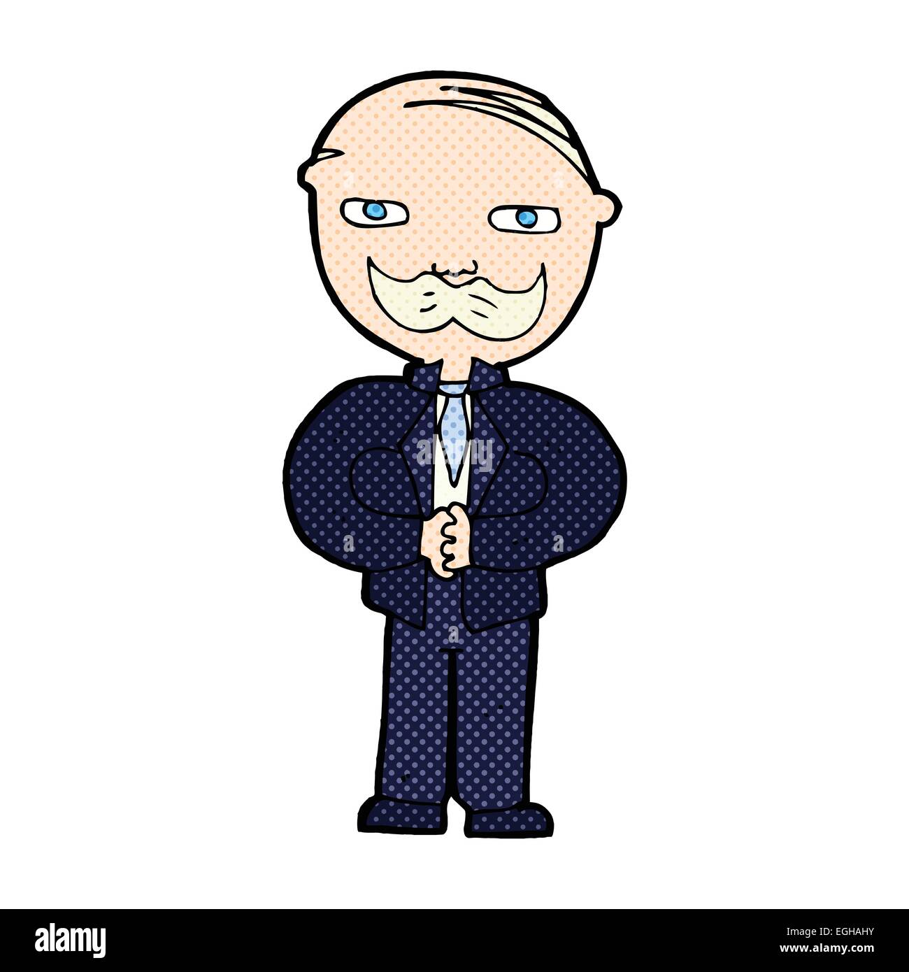 retro comic book style cartoon old man with mustache Stock Vector Image ...