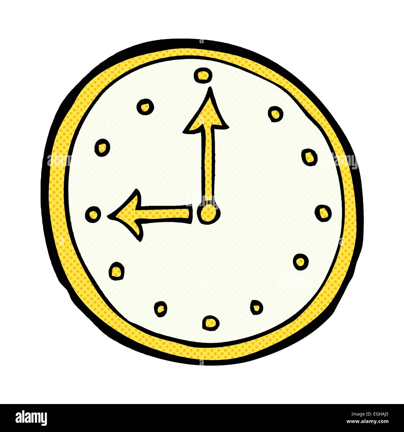 retro comic book style cartoon clock symbol Stock Vector Image & Art ...