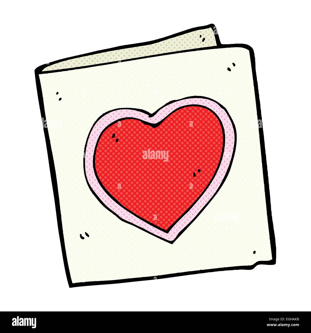 retro comic book style cartoon love heart card Stock Vector Image & Art ...