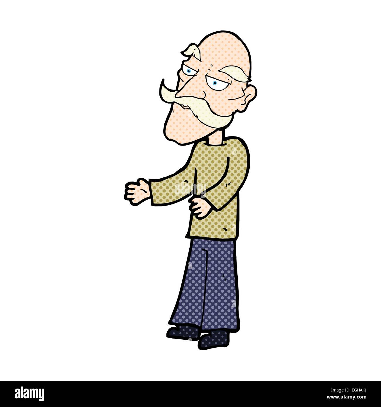 retro comic book style cartoon old man with mustache Stock Vector Image ...