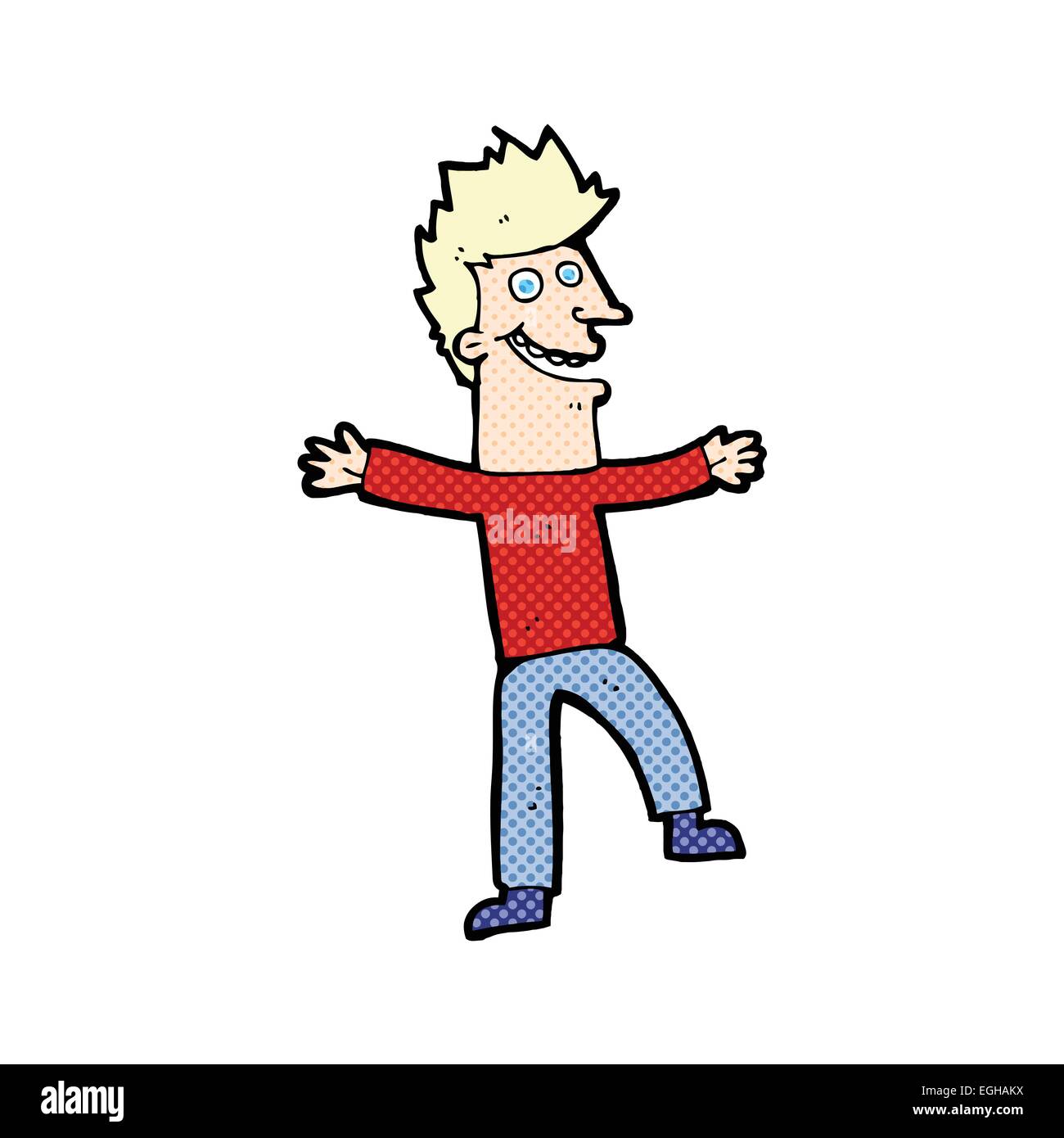 retro comic book style cartoon happy man Stock Vector Image & Art - Alamy