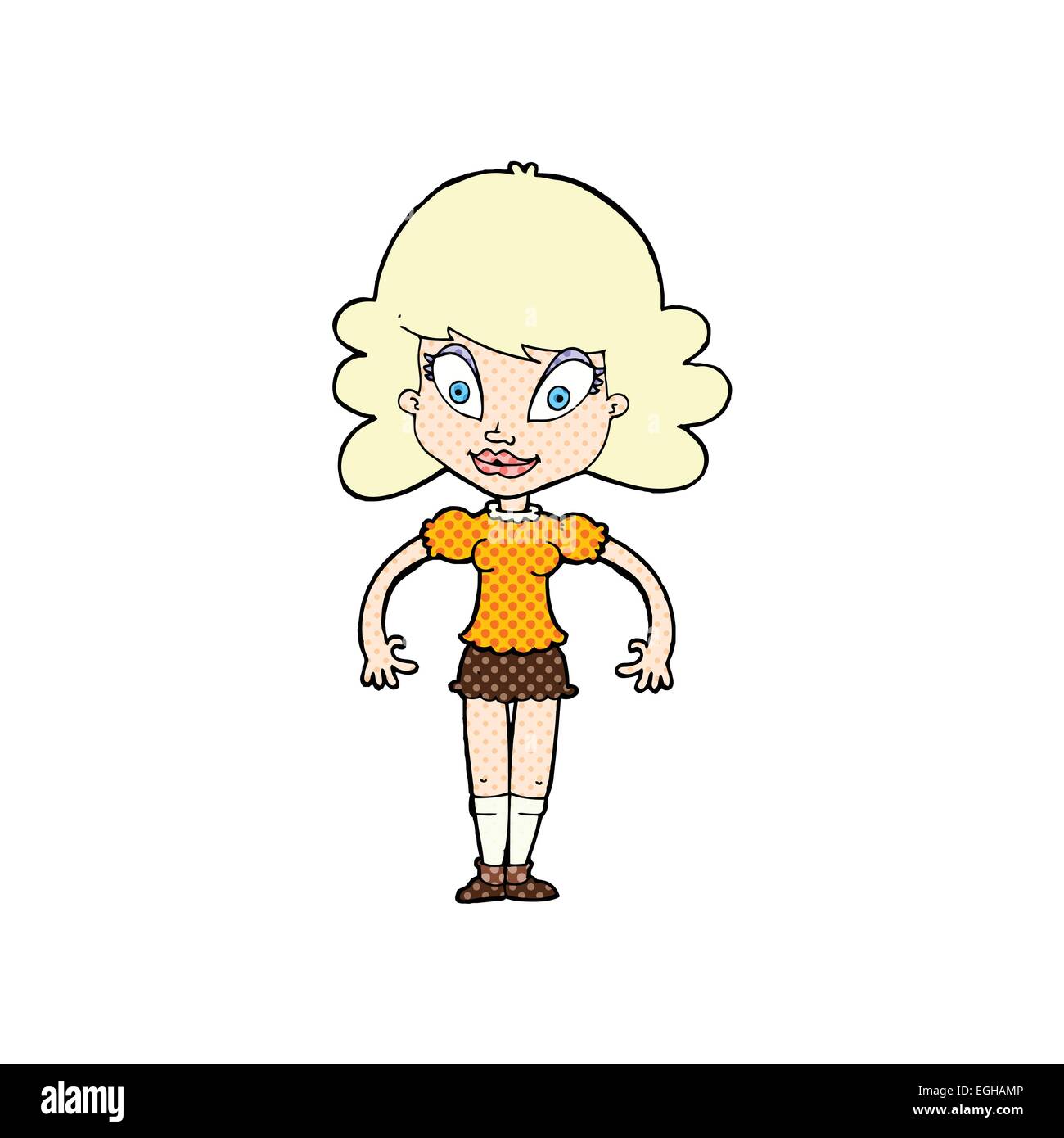 retro comic book style cartoon pretty woman Stock Vector Image & Art ...