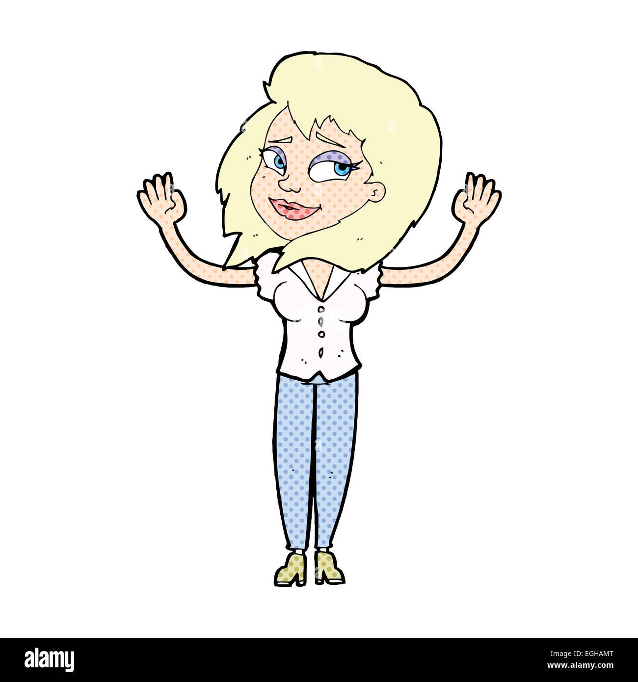 retro comic book style cartoon woman giving up Stock Vector Image & Art ...