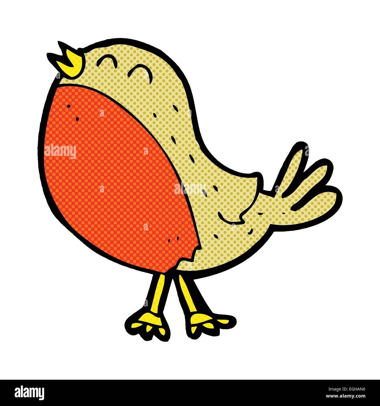 retro comic book style cartoon christmas robin Stock Vector Image & Art ...