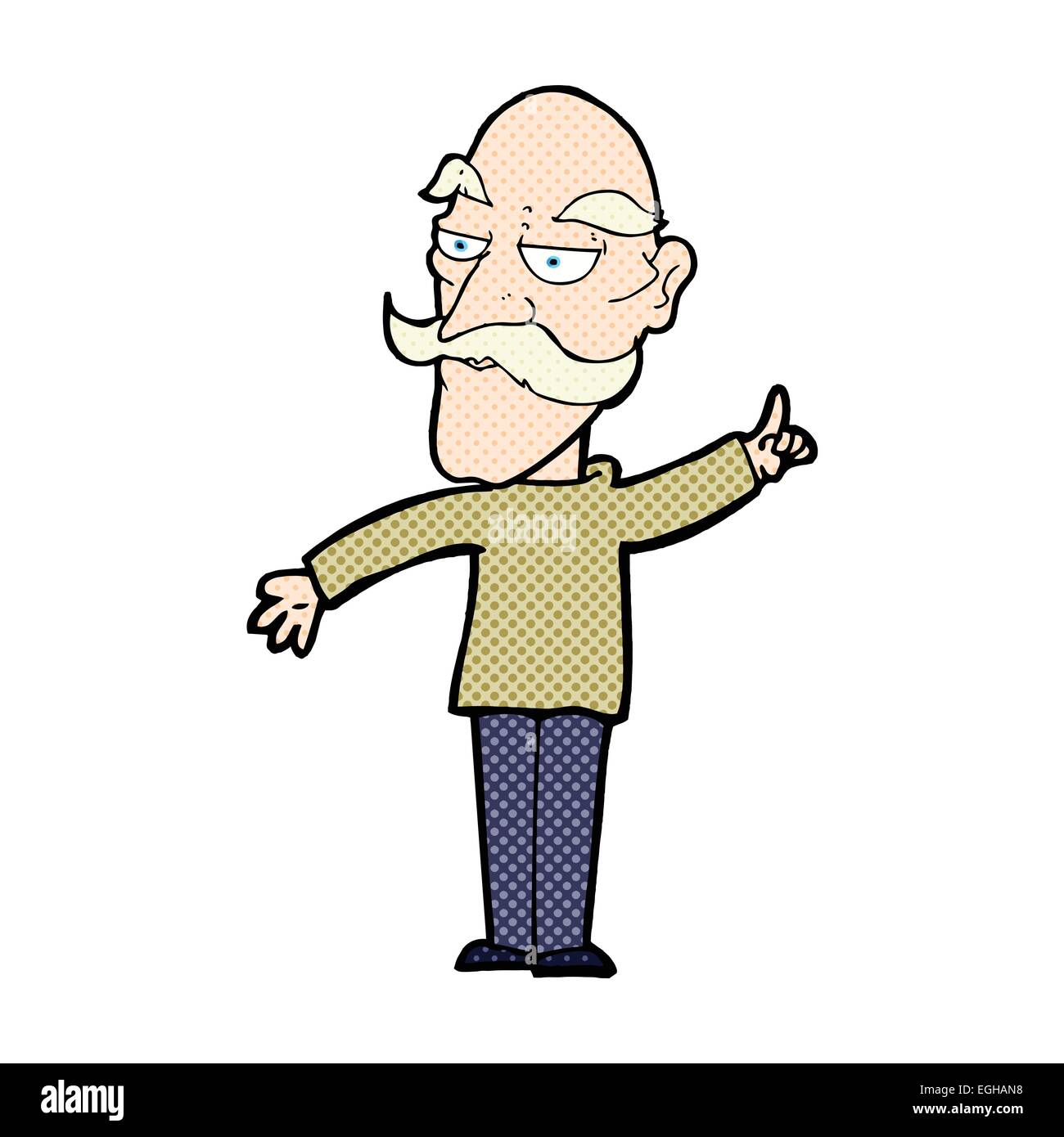 retro comic book style cartoon old man telling story Stock Vector Image ...