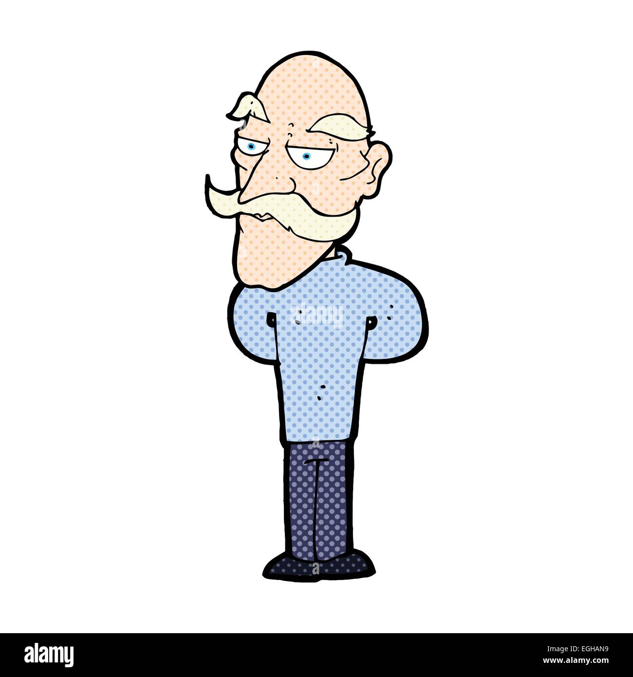 retro comic book style cartoon old man with mustache Stock Vector Image ...