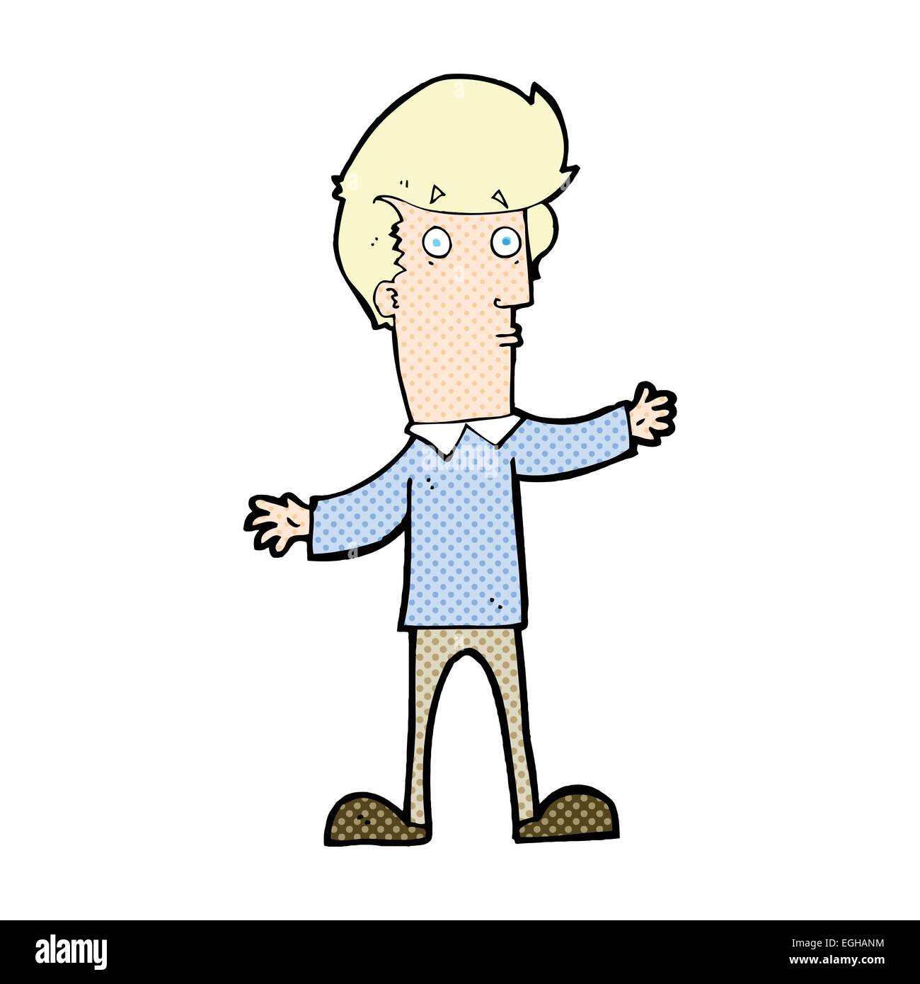 retro comic book style cartoon startled man Stock Vector Image & Art ...
