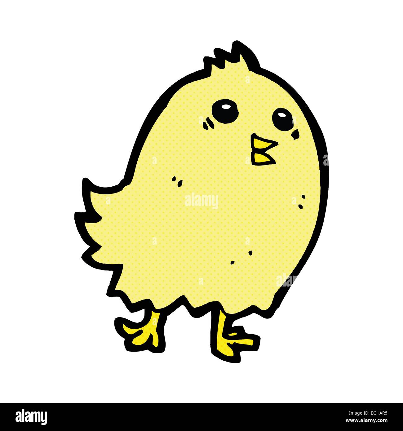 retro comic book style cartoon happy yellow bird Stock Vector Image ...