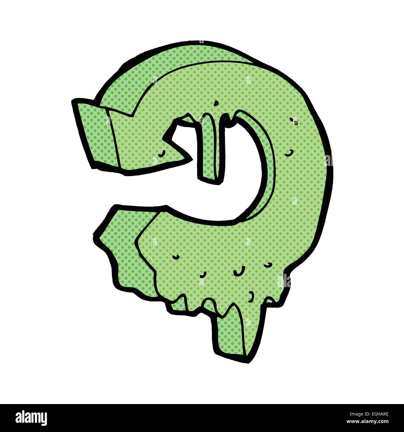 retro comic book style cartoon melting recycling symbol Stock Vector ...