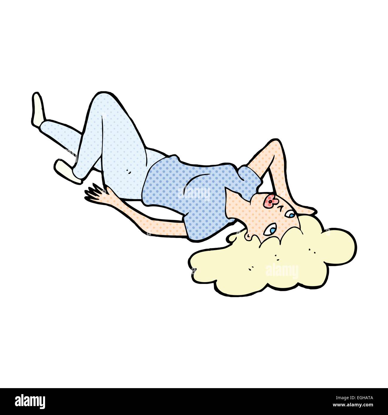 retro comic book style cartoon woman lying on floor Stock Vector Image ...
