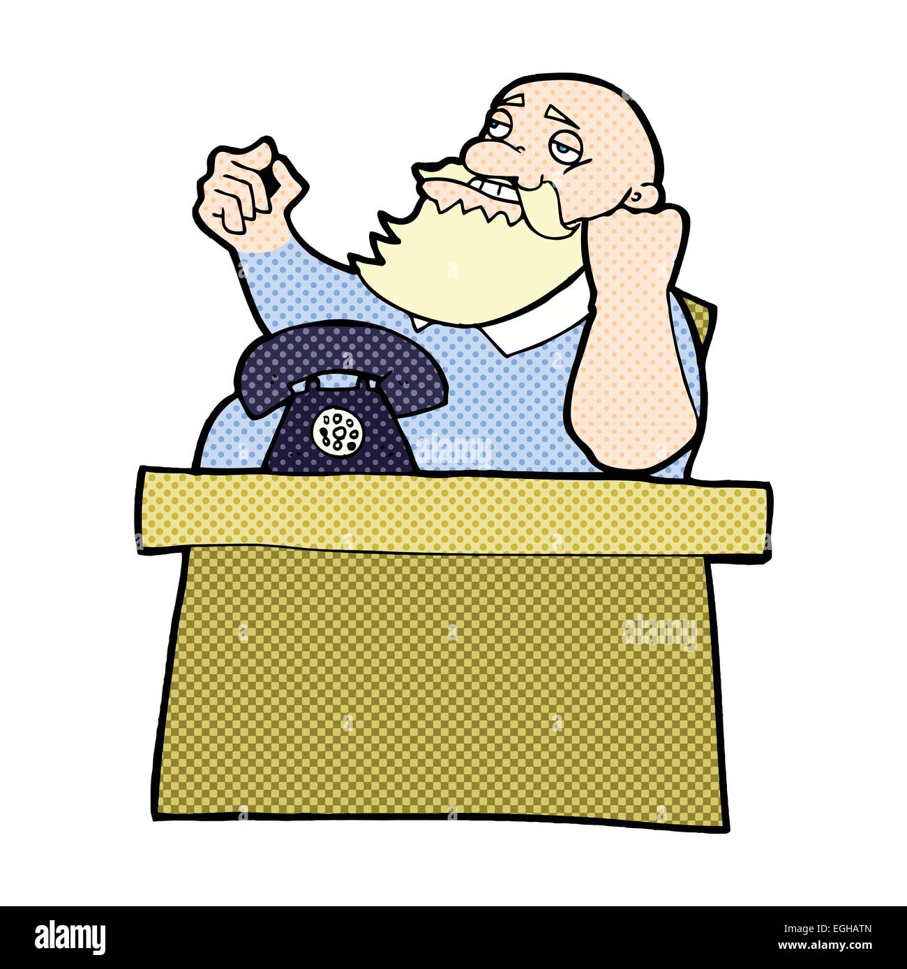 retro comic book style cartoon arrogant boss man Stock Vector Image ...