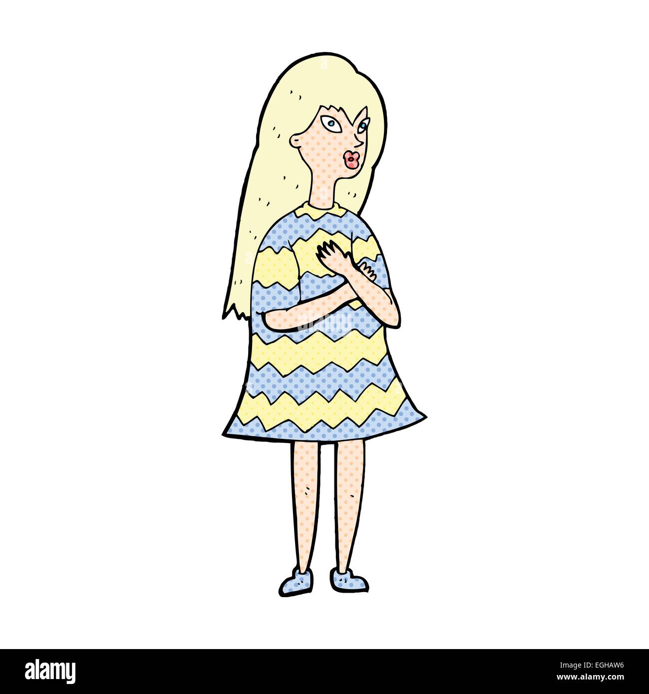 retro comic book style cartoon surprised girl Stock Vector Image & Art ...