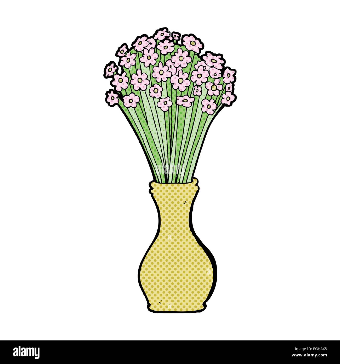 retro comic book style cartoon flowers in pot Stock Vector Image & Art ...