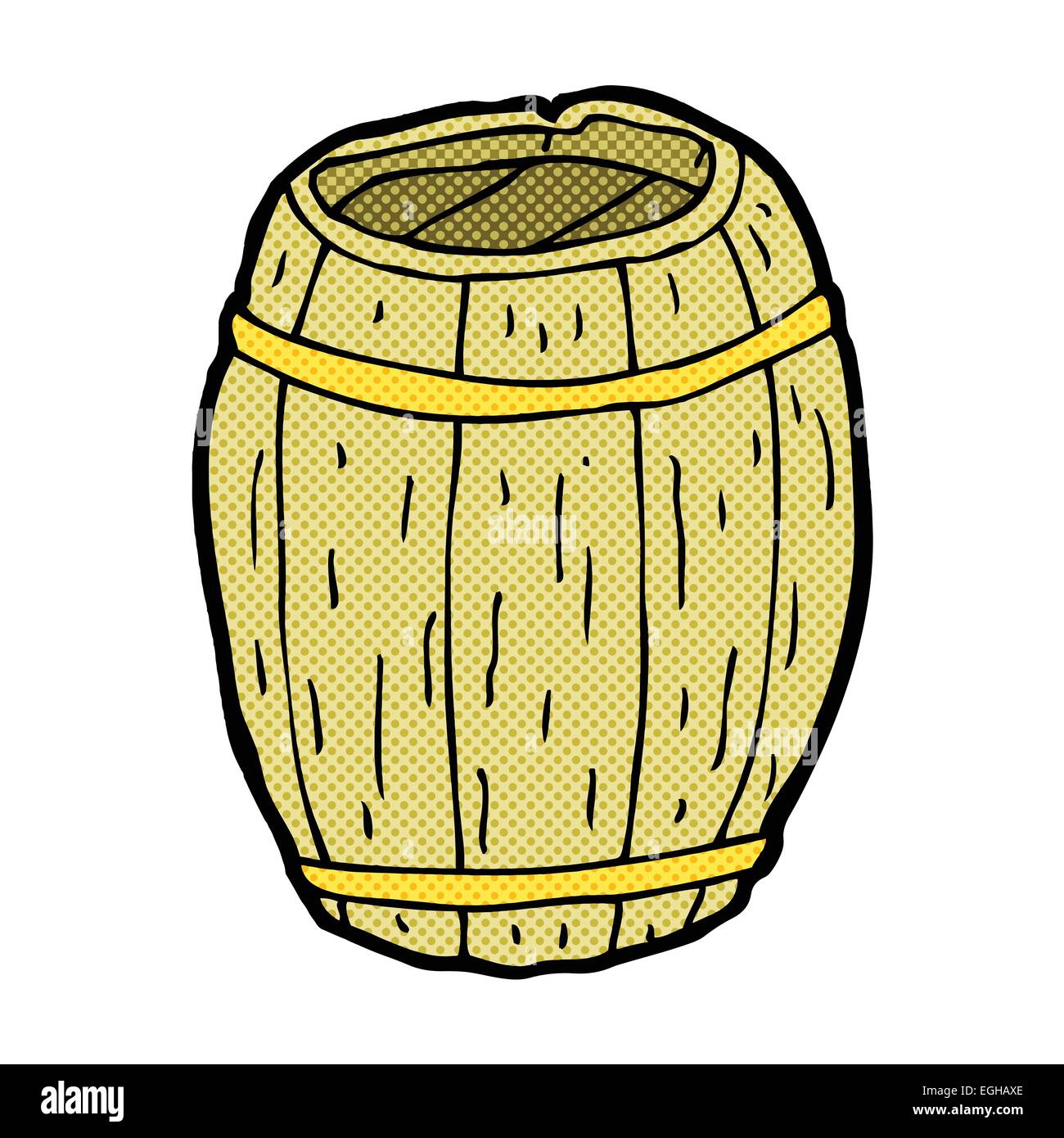 retro comic book style cartoon wooden barrel Stock Vector Image & Art ...