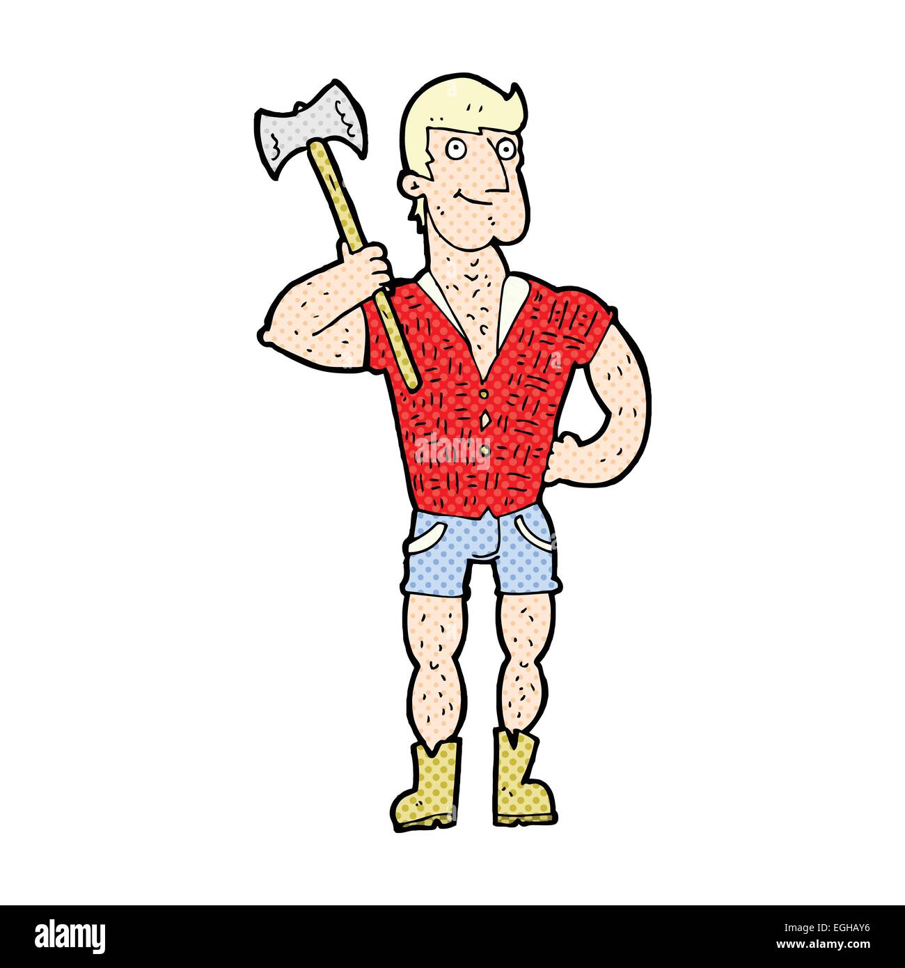 retro comic book style cartoon lumberjack Stock Vector Image & Art - Alamy