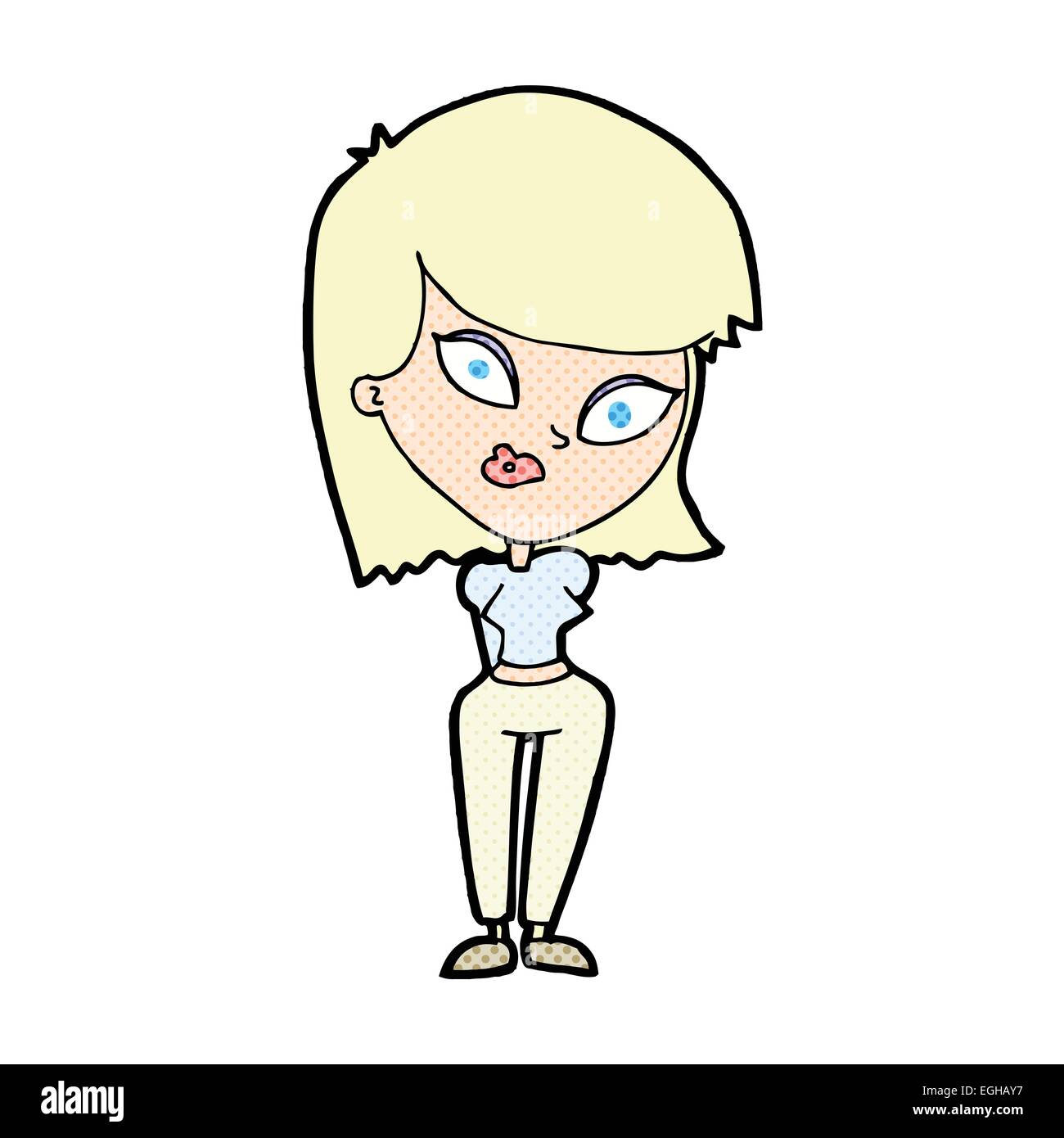 retro comic book style cartoon confused woman Stock Vector Image & Art ...