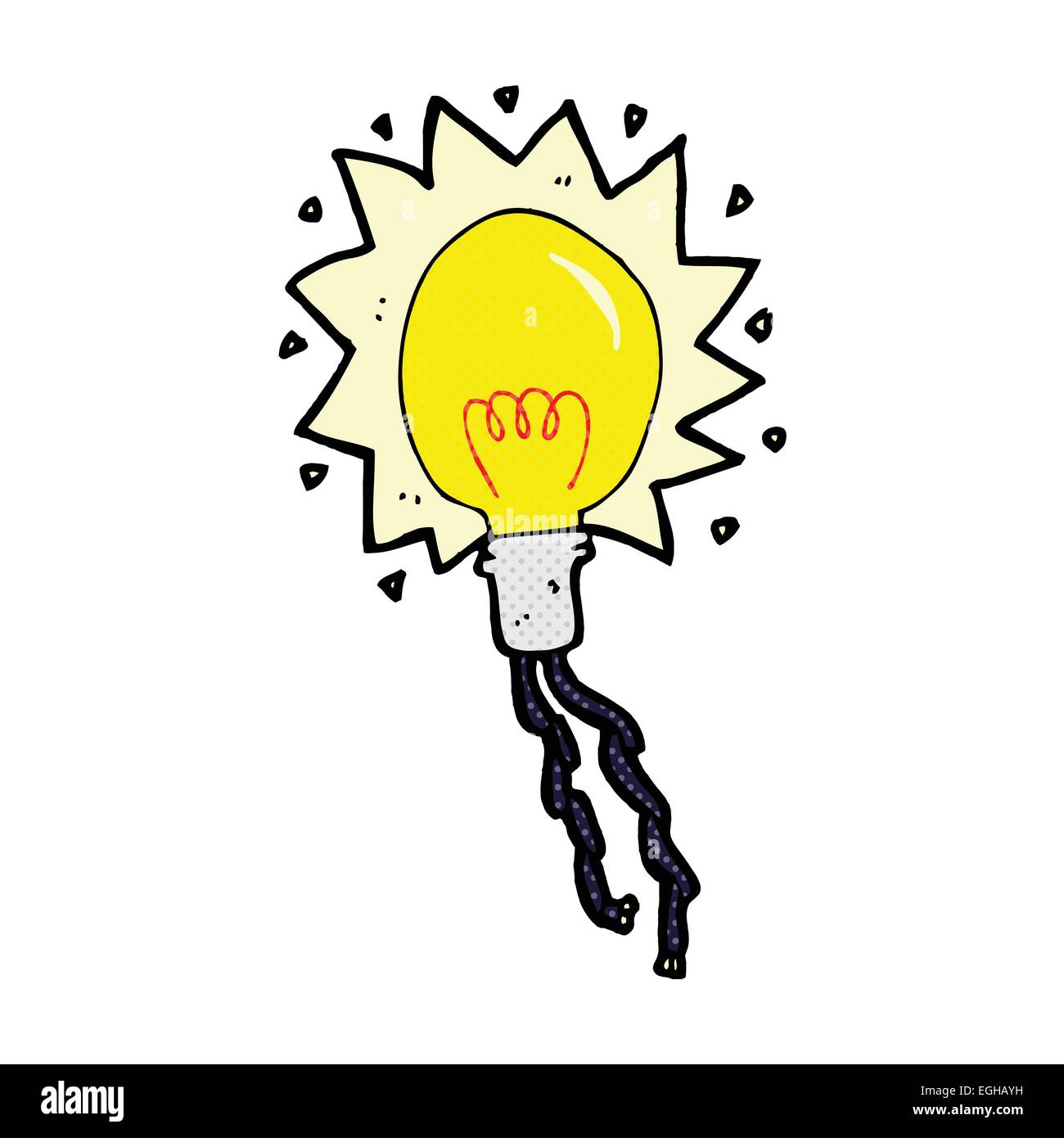 retro comic book style cartoon electric light bulb Stock Vector Image ...